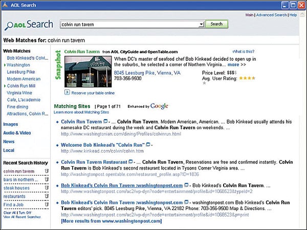 AOL search screenshots - Search Engines - News & Reviews - eWeek.com
