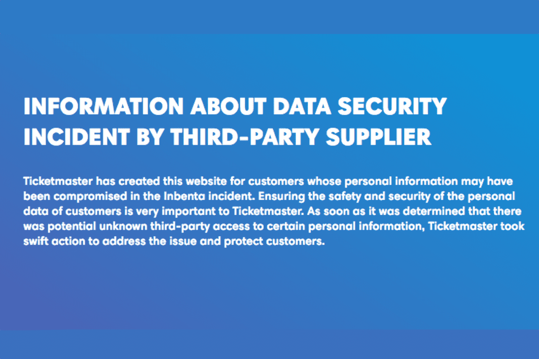 Ticketmaster Reports Data Breach Due to Third-Party Widget