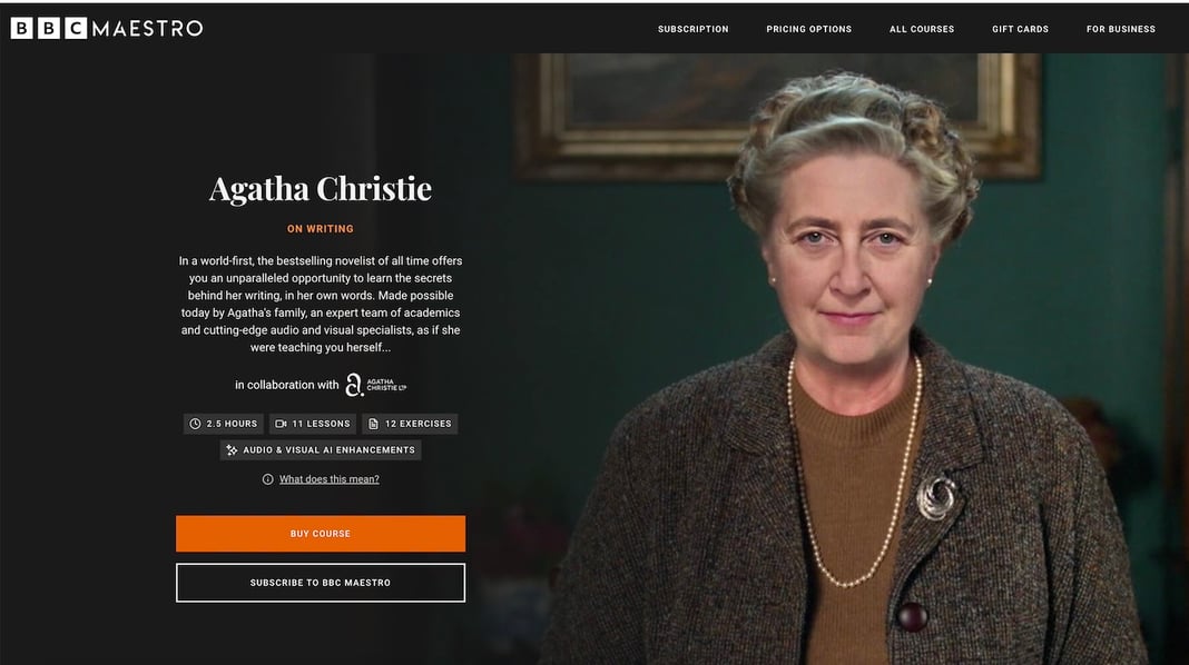 Agatha Christie + AI = New BBC Writing Course and 'Profoundly Moving ...