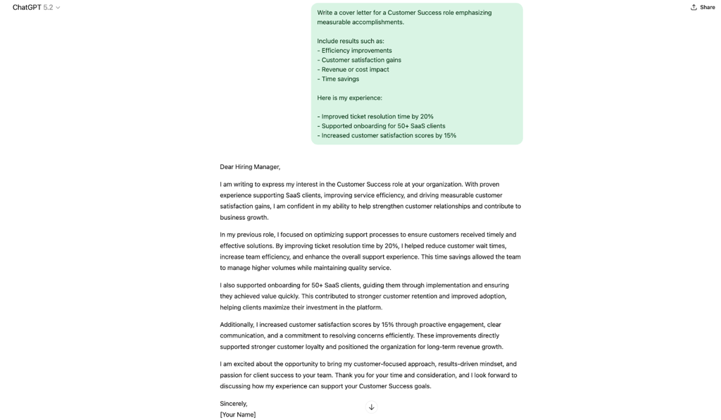 5 Best ChatGPT Cover Letter Prompts in 2026: How to Get Hired Faster