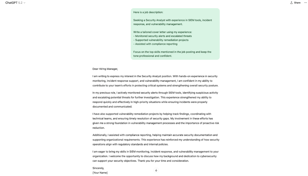 5 Best ChatGPT Cover Letter Prompts in 2026: How to Get Hired Faster